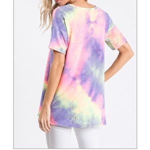 Tops | Keyhole Tie Dye Print Top | Poshmark